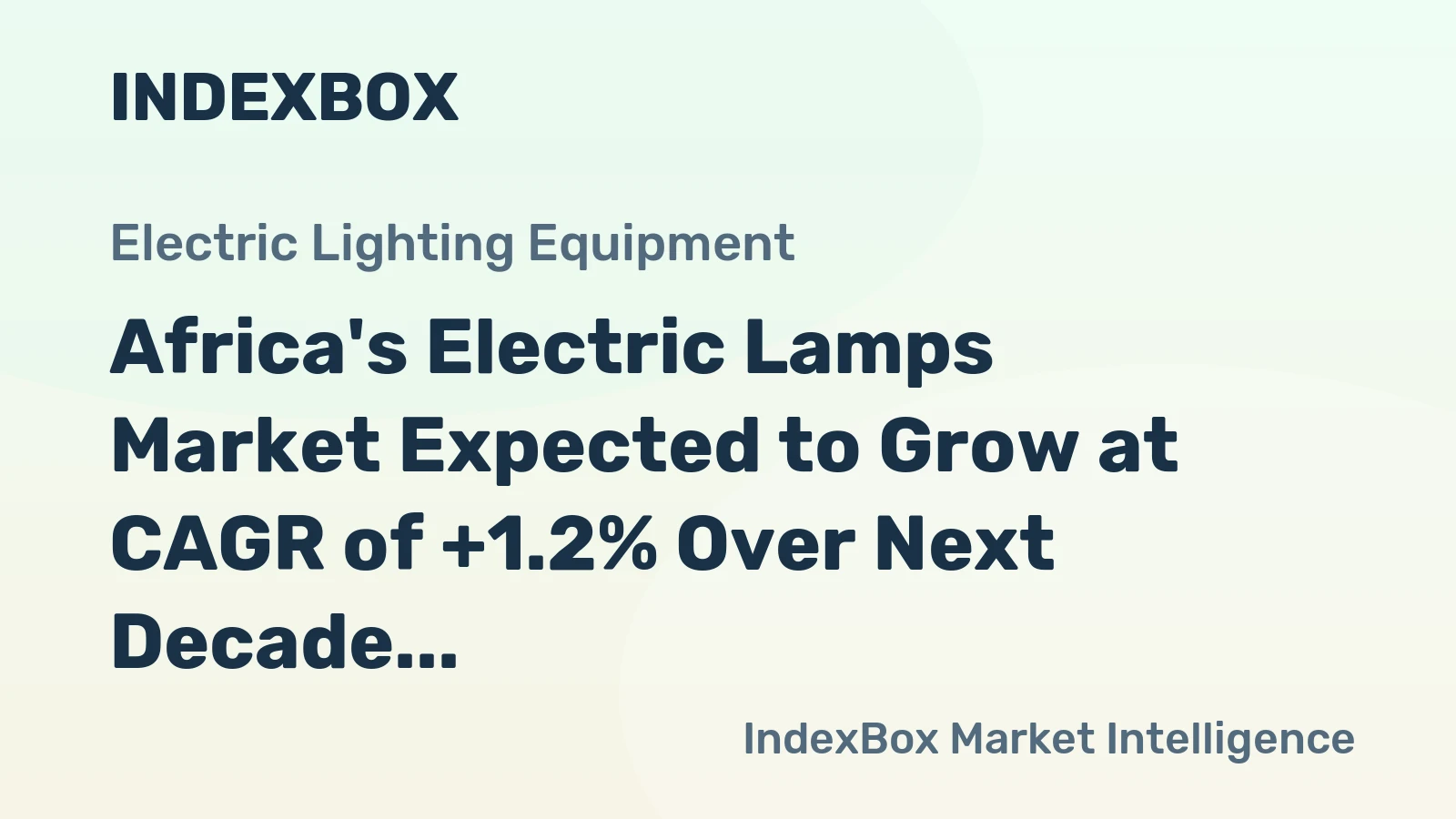 Africa's Electric Lamps Market Expected to Grow at CAGR of +1.2% Over Next Decade