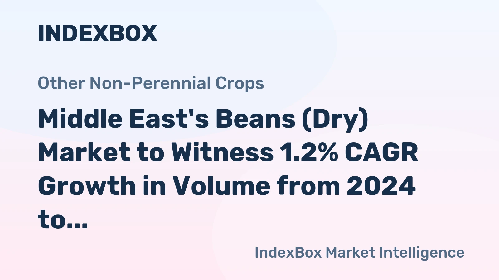 Middle East's Beans (Dry) Market to Witness 1.2% CAGR Growth in Volume from 2024 to 2035