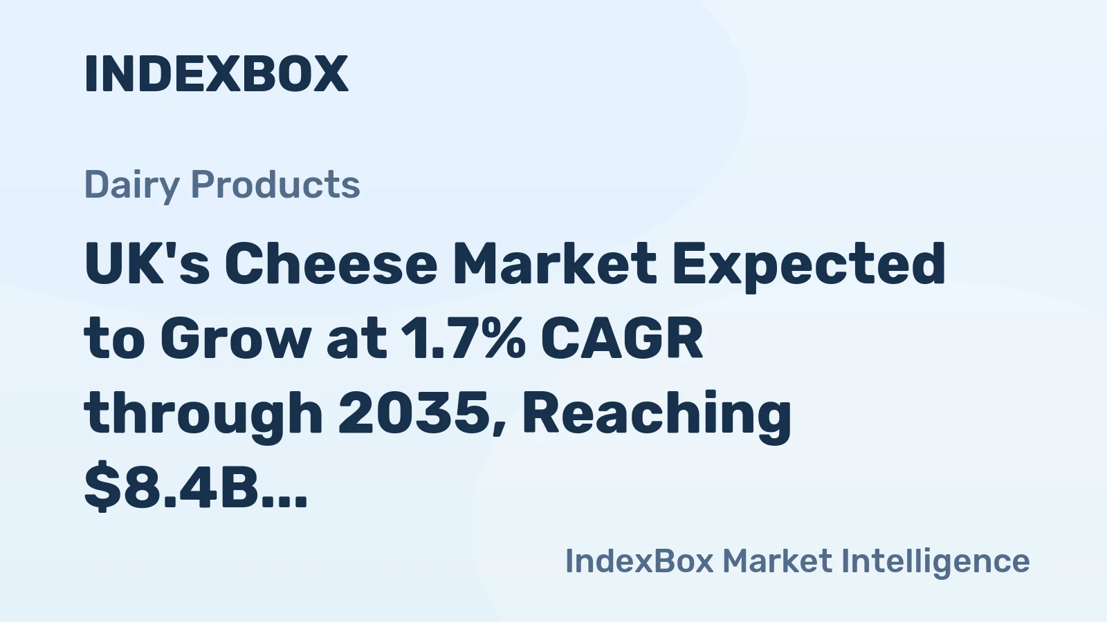UK's Cheese Market Expected to Grow at 1.7% CAGR through 2035, Reaching $8.4B in Value
