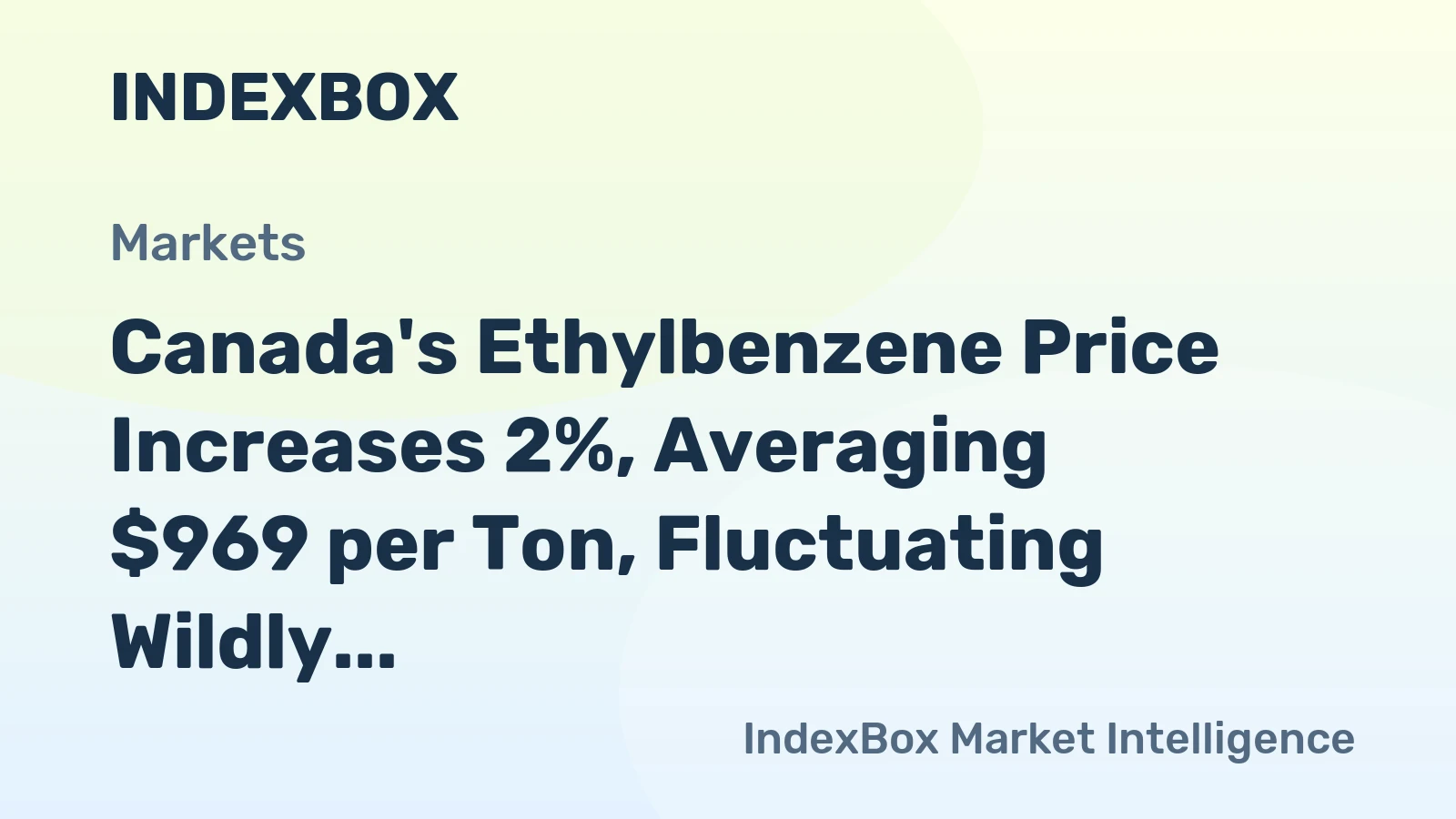 Canada's Ethylbenzene Price Increases 2%, Averaging $969 per Ton, Fluctuating Wildly over 2022
