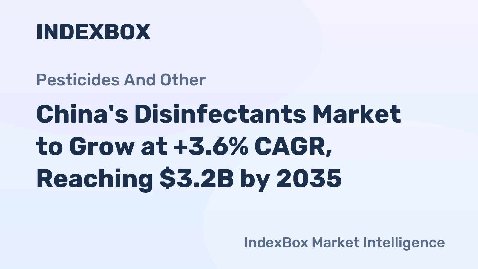 China's Disinfectants Market to Grow at +3.6% CAGR, Reaching $3.2B by 2035