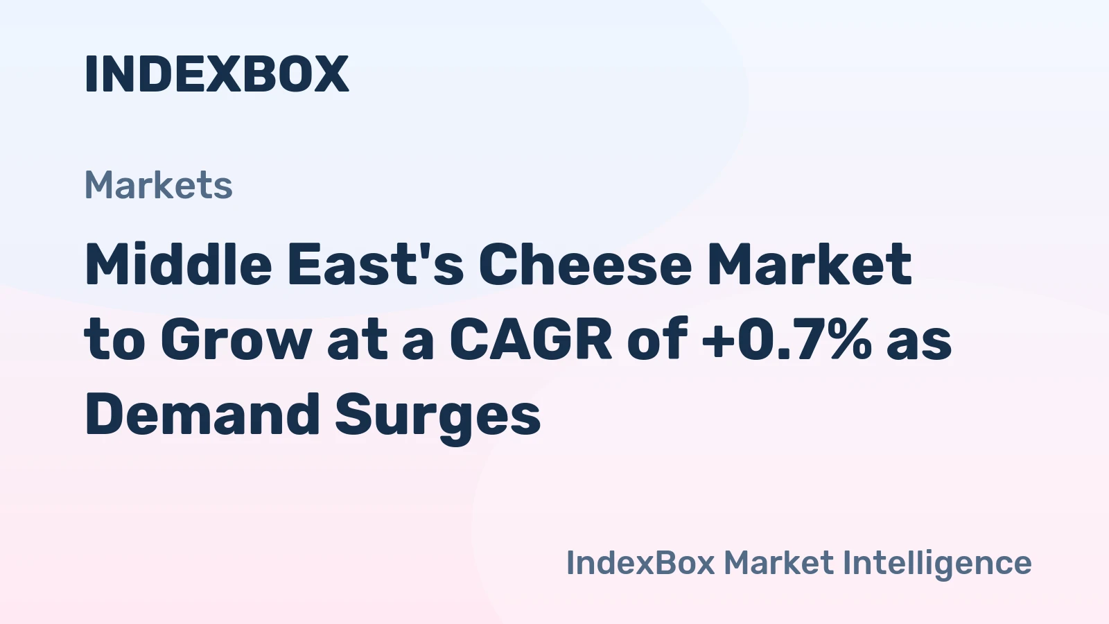 Middle East's Cheese Market to Grow at a CAGR of +0.7% as Demand Surges