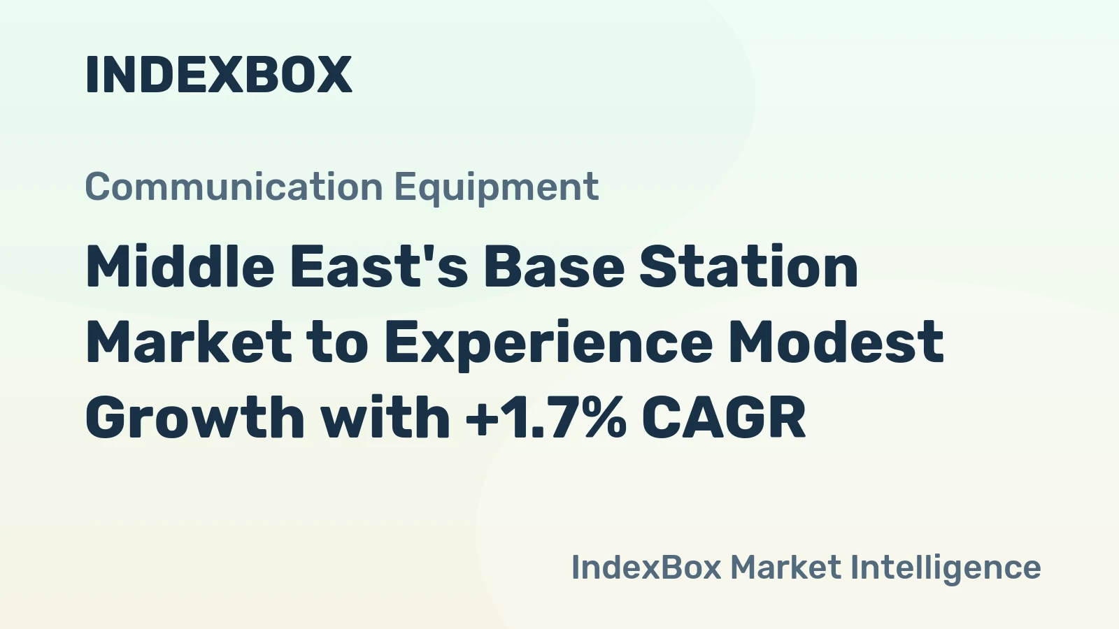 Middle East's Base Station Market to Experience Modest Growth with +1.7% CAGR