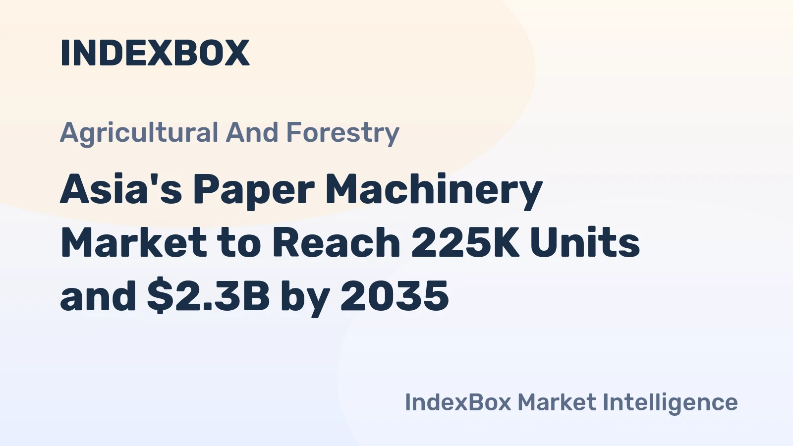 Asia's Paper Machinery Market to Reach 225K Units and $2.3B by 2035