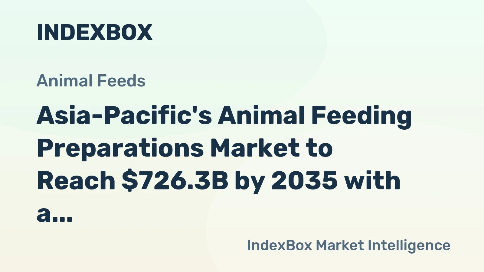 Asia-Pacific's Animal Feeding Preparations Market to Reach $726.3B by 2035 with a CAGR of +1.0%