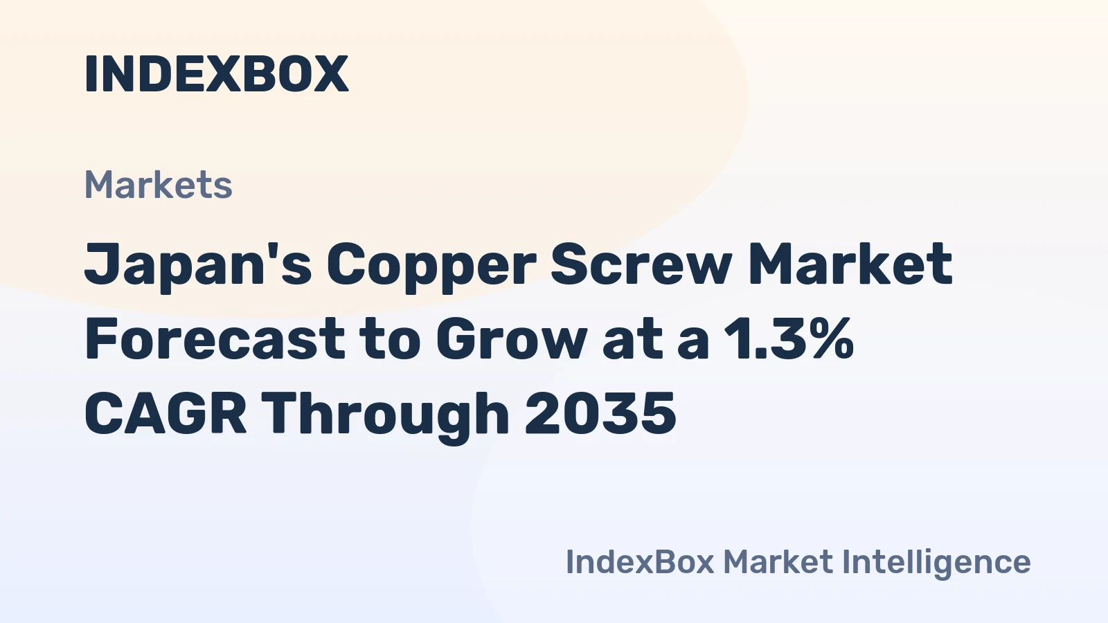 Japan's Copper Screw Market Forecast to Grow at a 1.3% CAGR Through 2035