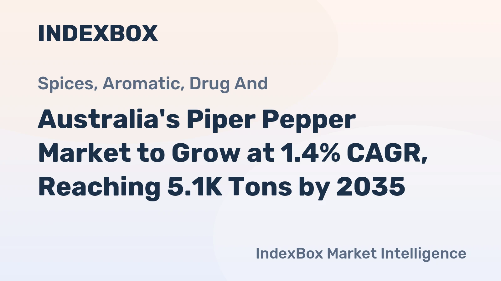 Australia's Piper Pepper Market to Grow at 1.4% CAGR, Reaching 5.1K Tons by 2035