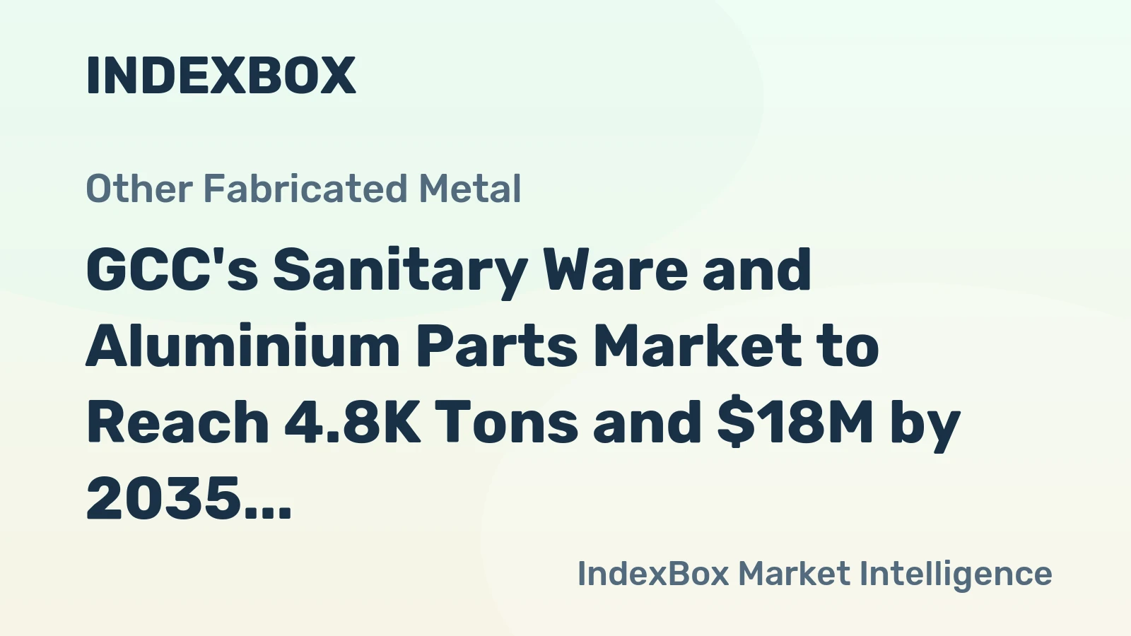 GCC's Sanitary Ware and Aluminium Parts Market to Reach 4.8K Tons and $18M by 2035