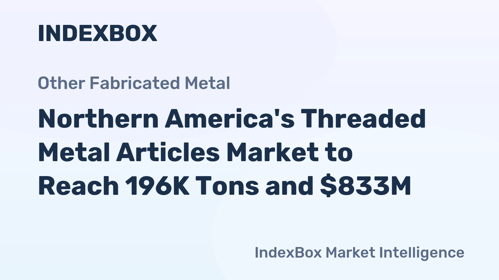 Northern America's Threaded Metal Articles Market to Reach 196K Tons and $833M