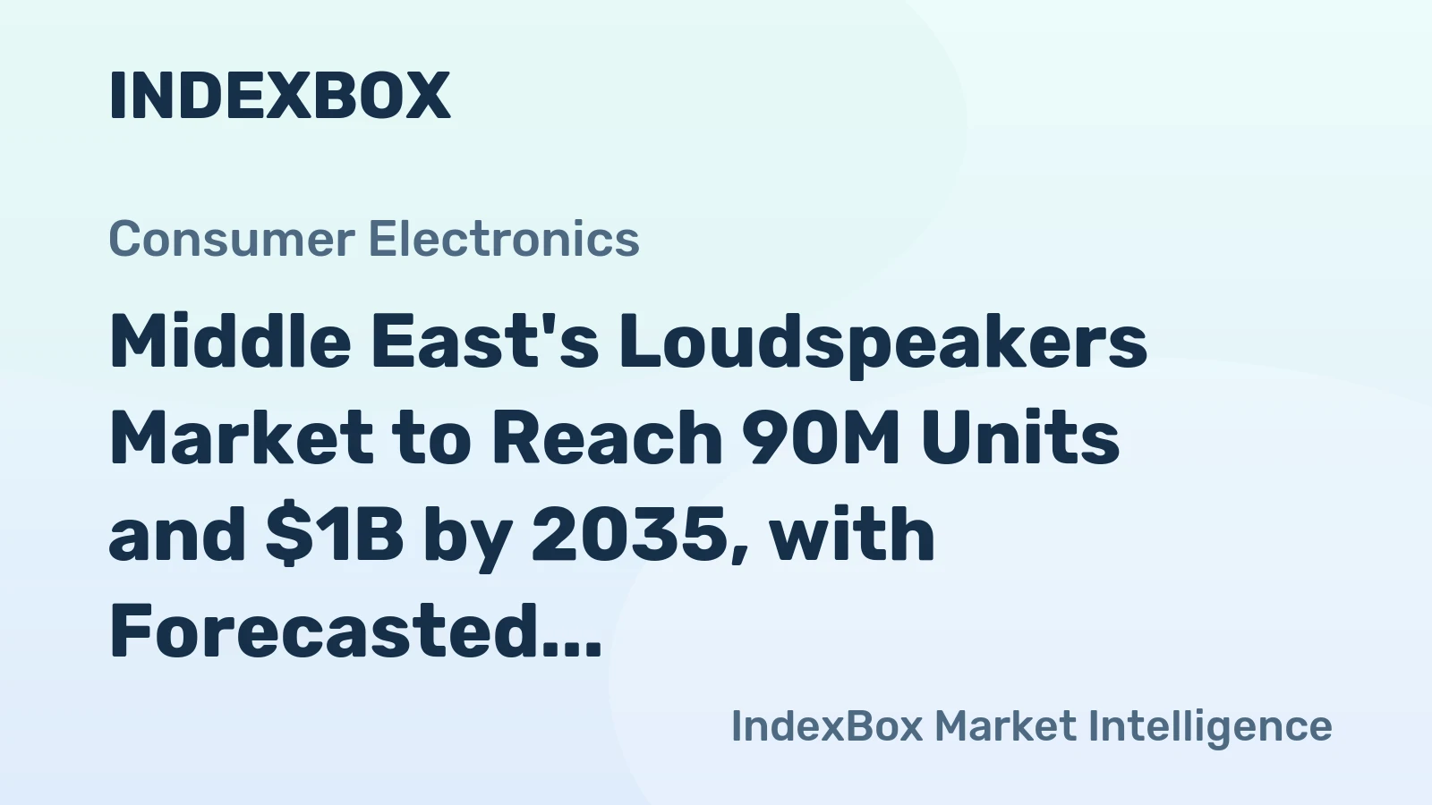 Middle East's Loudspeakers Market to Reach 90M Units and $1B by 2035, with Forecasted Growth of +2.1% in Volume and +2.6% in Value