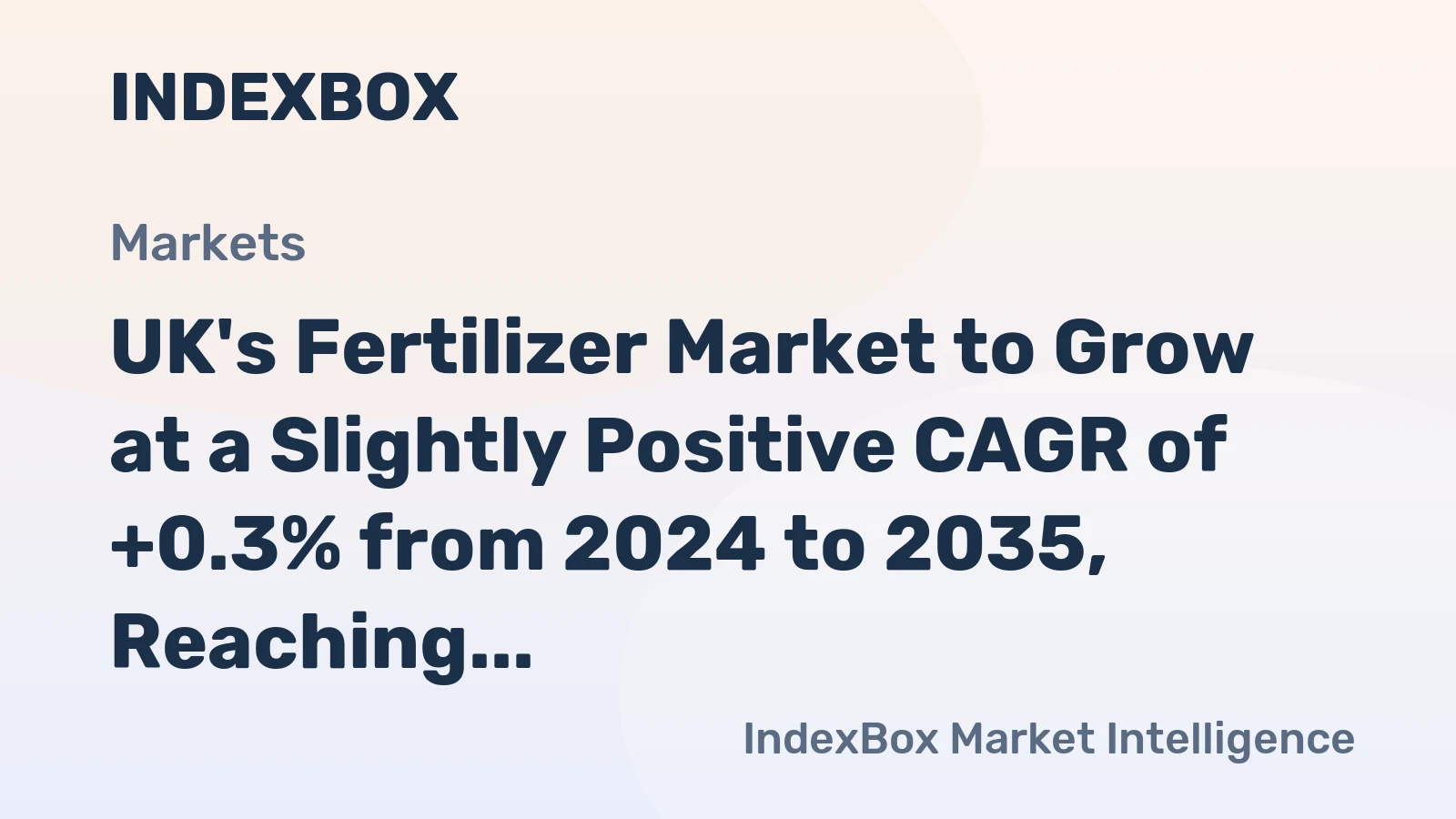 UK's Fertilizer Market to Grow at a Slightly Positive CAGR of +0.3% from 2024 to 2035, Reaching 5.7M Tons in Volume