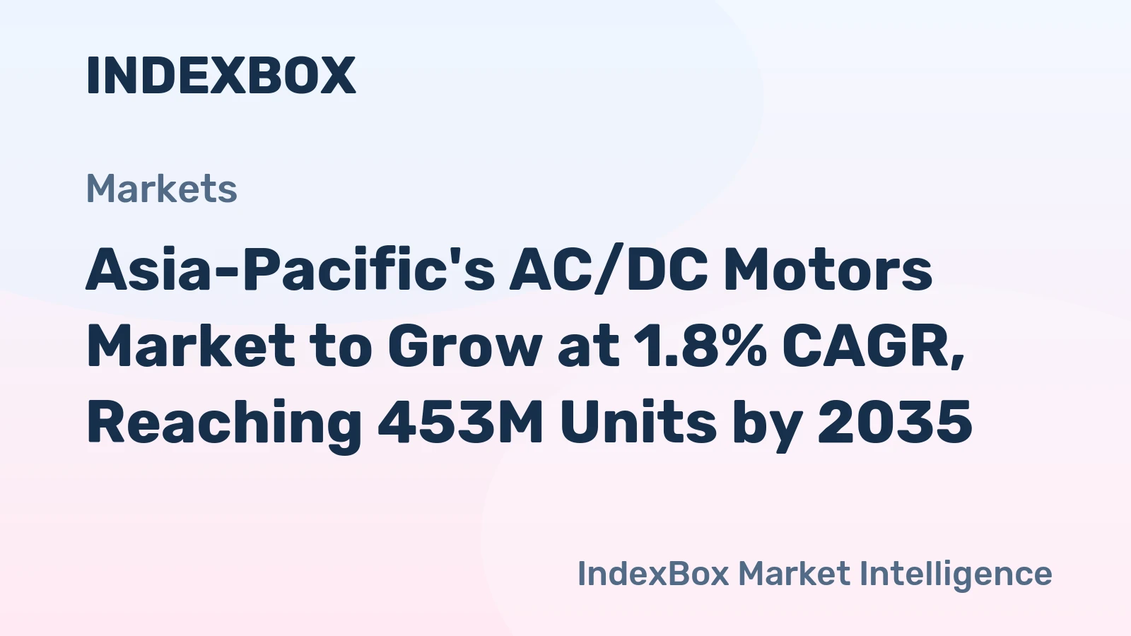 Asia-Pacific's AC/DC Motors Market to Grow at 1.8% CAGR, Reaching 453M Units by 2035