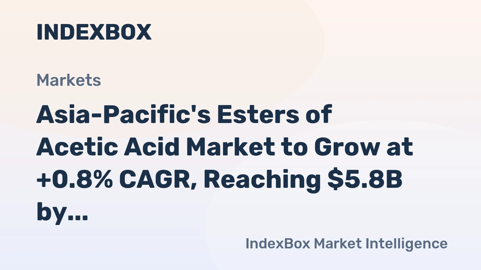 Asia-Pacific's Esters of Acetic Acid Market to Grow at +0.8% CAGR, Reaching $5.8B by 2035