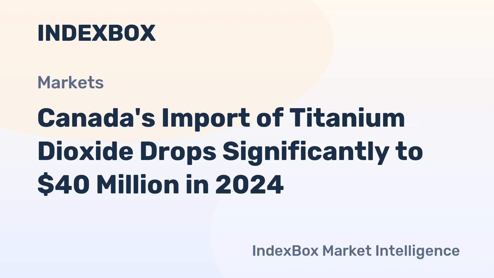 Canada's Import of Titanium Dioxide Drops Significantly to $40 Million in 2024