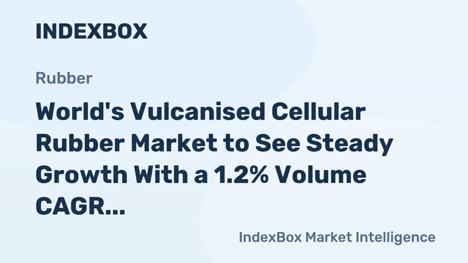 World's Vulcanised Cellular Rubber Market to See Steady Growth With a 1.2% Volume CAGR Through 2035