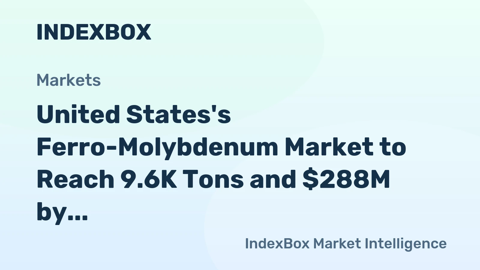 United States's Ferro-Molybdenum Market to Reach 9.6K Tons and $288M by 2035