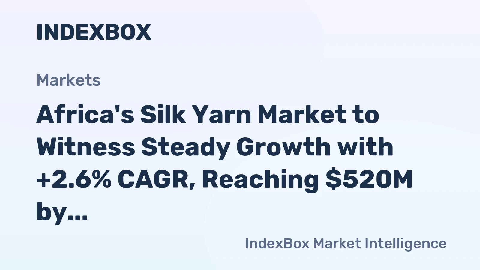 Africa's Silk Yarn Market to Witness Steady Growth with +2.6% CAGR, Reaching $520M by 2035