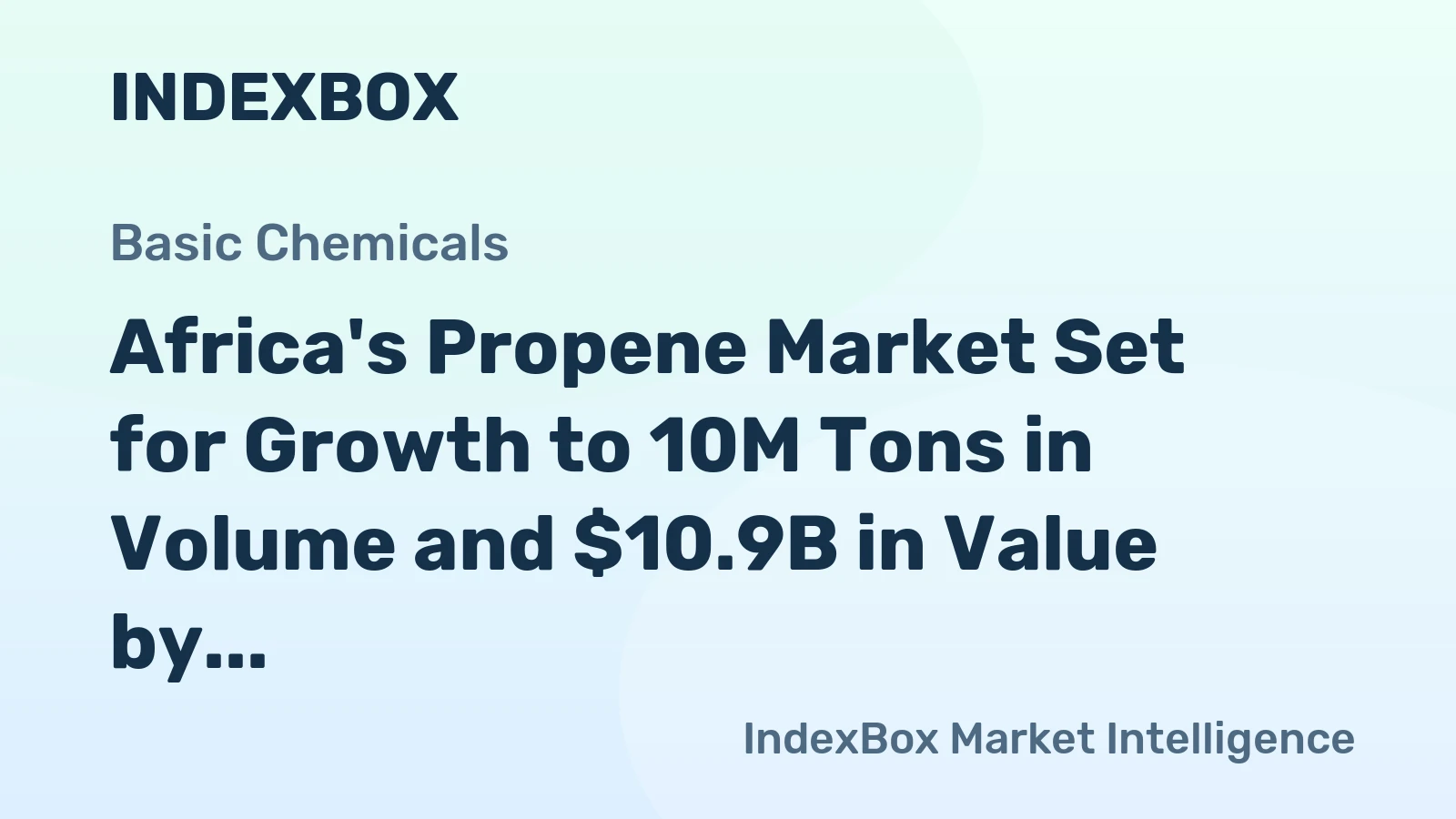 Africa's Propene Market Set for Growth to 10M Tons in Volume and $10.9B in Value by 2035
