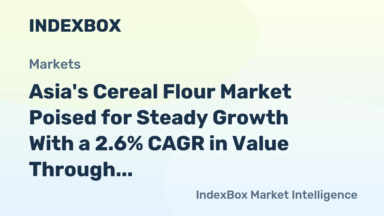 Asia's Cereal Flour Market Poised for Steady Growth With a 2.6% CAGR in Value Through 2035