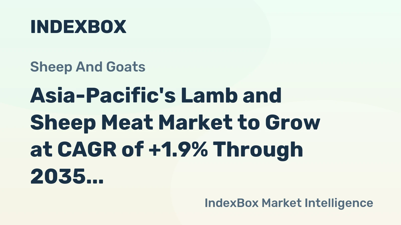 Asia-Pacific's Lamb and Sheep Meat Market to Grow at CAGR of +1.9% Through 2035