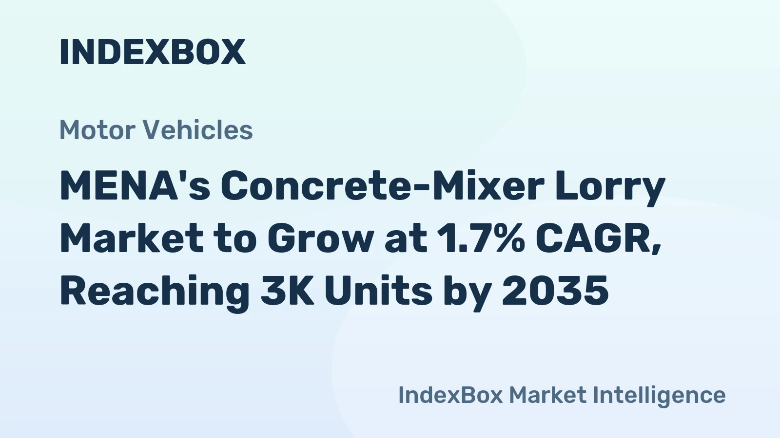MENA's Concrete-Mixer Lorry Market to Grow at 1.7% CAGR, Reaching 3K Units by 2035