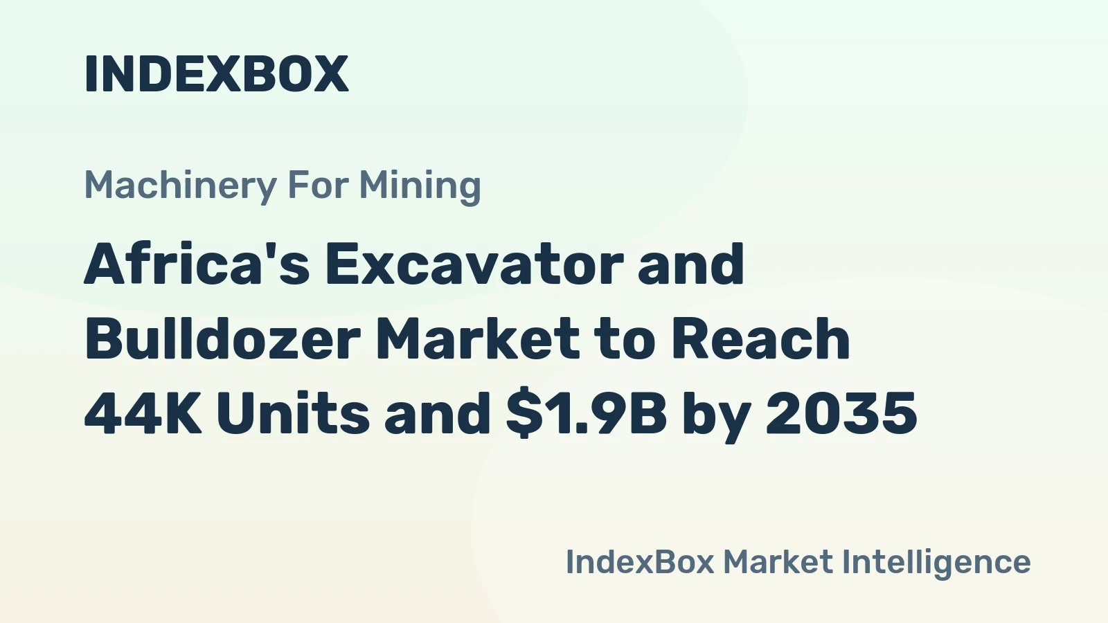 Africa's Excavator and Bulldozer Market to Reach 44K Units and $1.9B by 2035