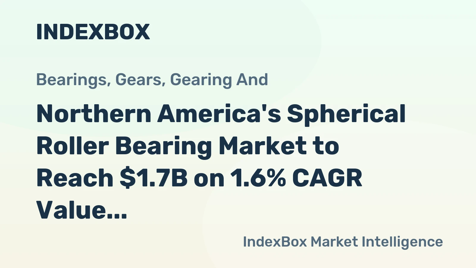 Northern America's Spherical Roller Bearing Market to Reach $1.7B on 1.6% CAGR Value Growth