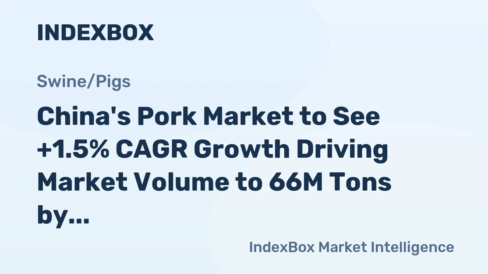 China's Pork Market to See +1.5% CAGR Growth Driving Market Volume to 66M Tons by 2035