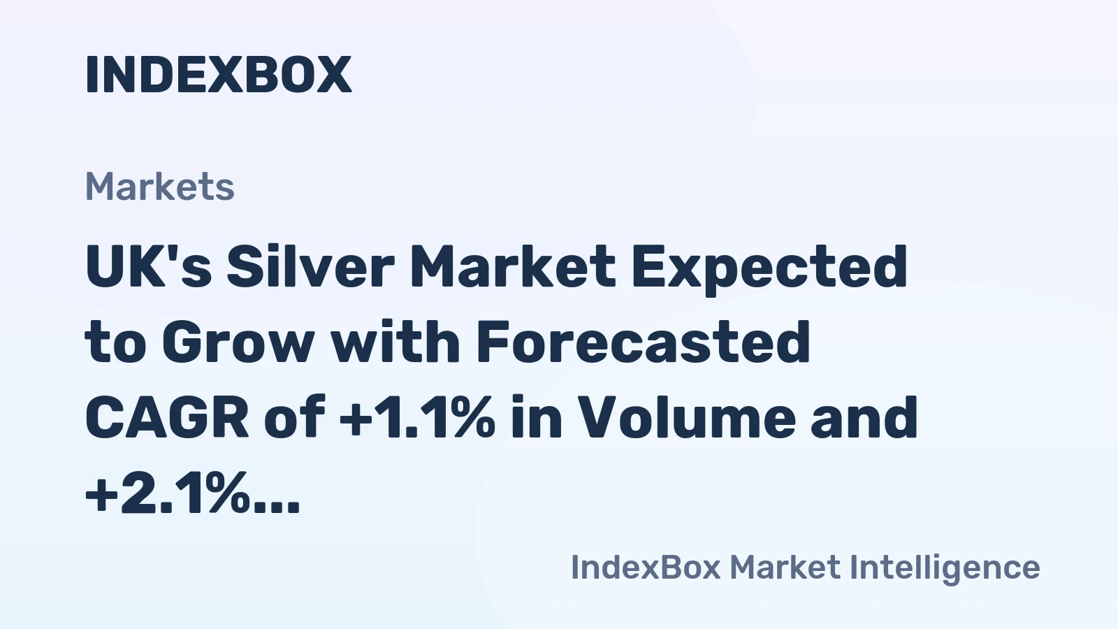 UK's Silver Market Expected to Grow with Forecasted CAGR of +1.1% in Volume and +2.1% in Value by 2035