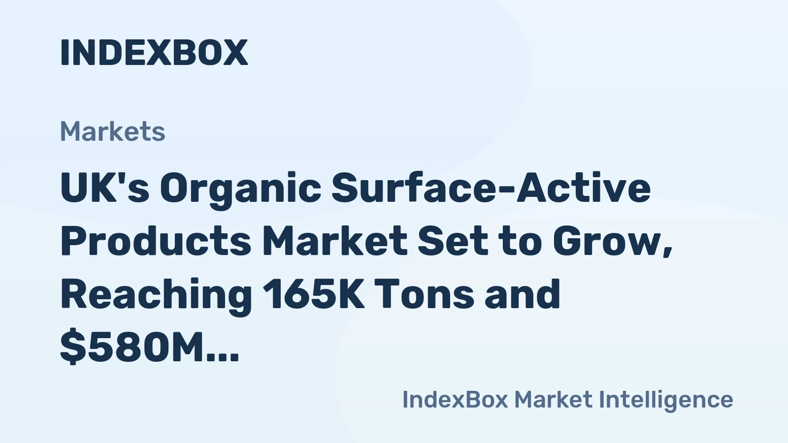 UK's Organic Surface-Active Products Market Set to Grow, Reaching 165K Tons and $580M by 2035