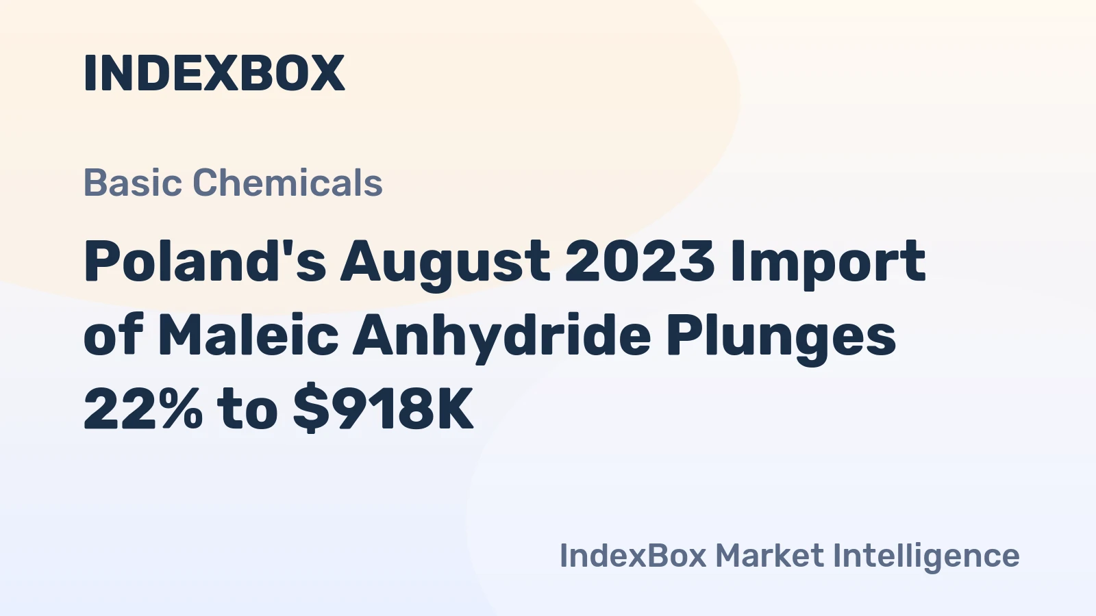 Poland's August 2023 Import of Maleic Anhydride Plunges 22% to $918K