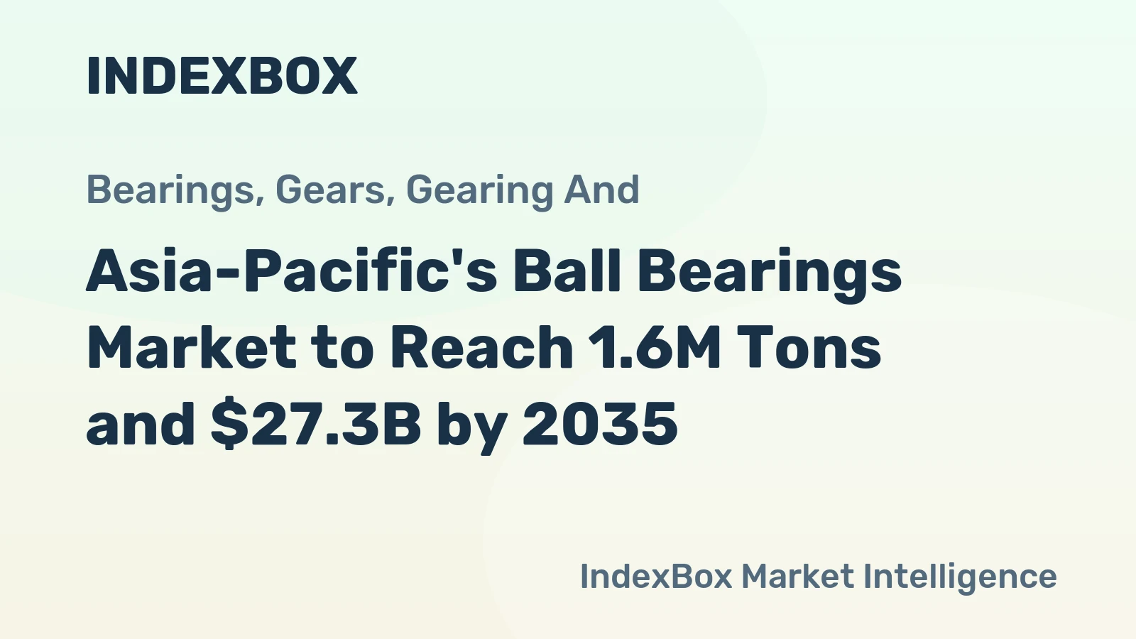 Asia-Pacific's Ball Bearings Market to Reach 1.6M Tons and $27.3B by 2035