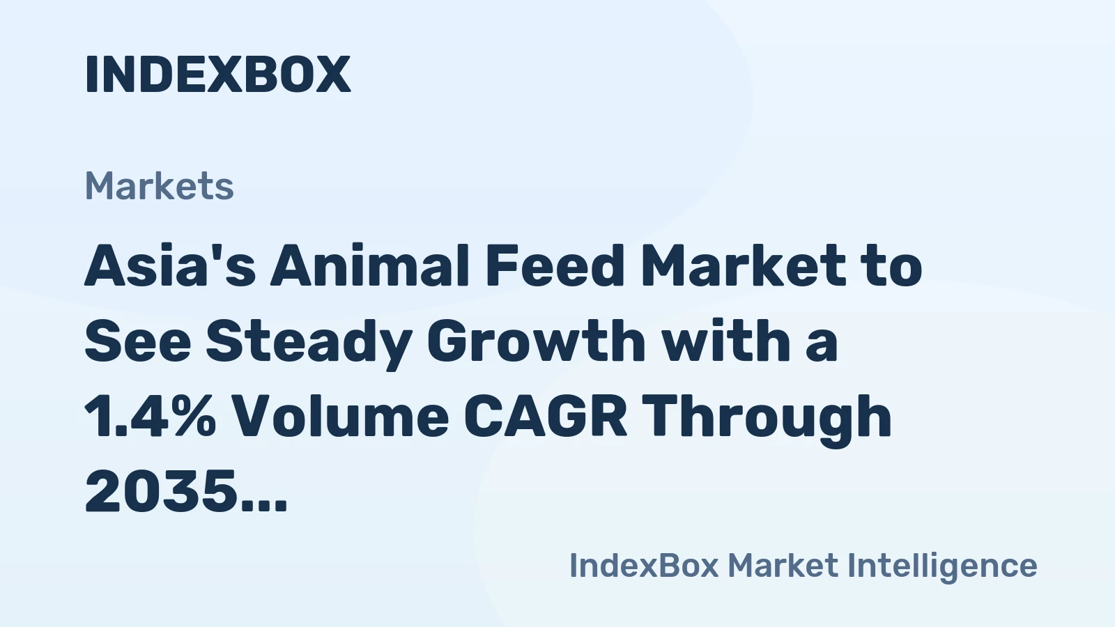 Asia's Animal Feed Market to See Steady Growth with a 1.4% Volume CAGR Through 2035