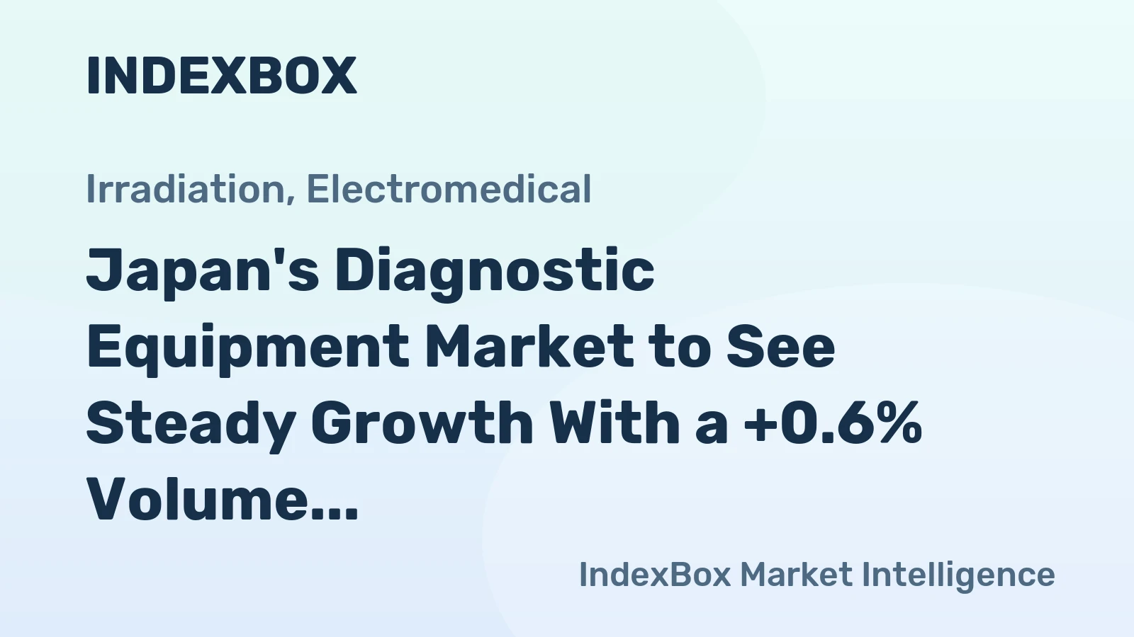 Japan's Diagnostic Equipment Market to See Steady Growth With a +0.6% Volume CAGR