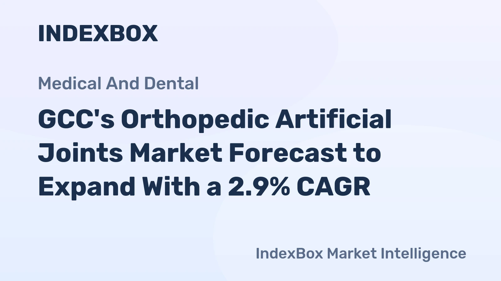 GCC's Orthopedic Artificial Joints Market Forecast to Expand With a 2.9% CAGR