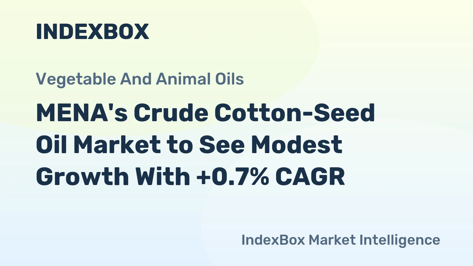 MENA's Crude Cotton-Seed Oil Market to See Modest Growth With +0.7% CAGR