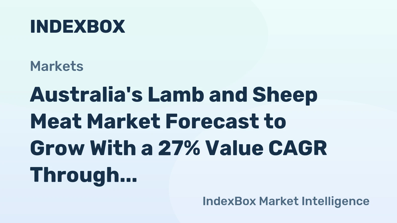 Australia's Lamb and Sheep Meat Market Forecast to Grow With a 27% Value CAGR Through 2035