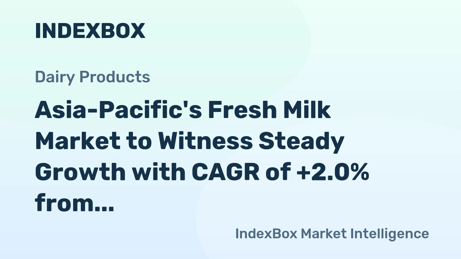 Asia-Pacific's Fresh Milk Market to Witness Steady Growth with CAGR of +2.0% from 2024-2035