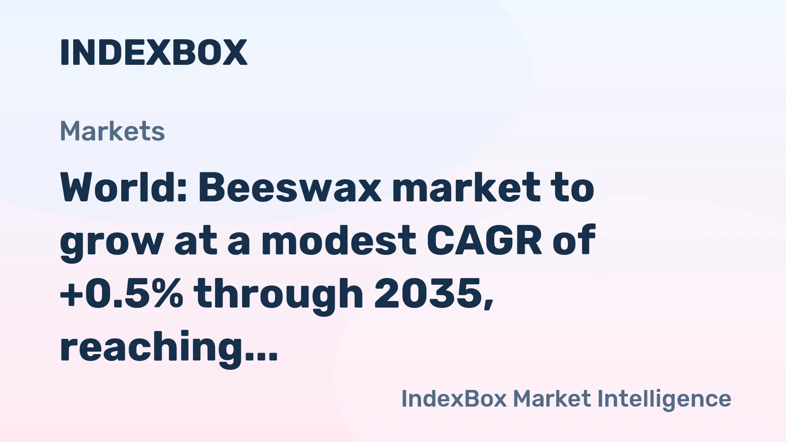World: Beeswax market to grow at a modest CAGR of +0.5% through 2035, reaching 141K tons, driven by sustained global demand.