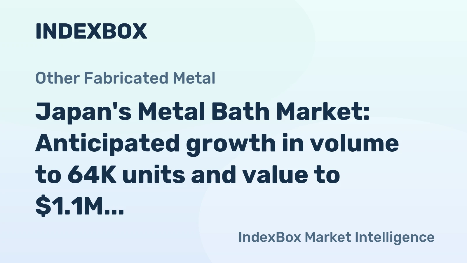 Japan's Metal Bath Market: Anticipated growth in volume to 64K units and value to $1.1M by 2035