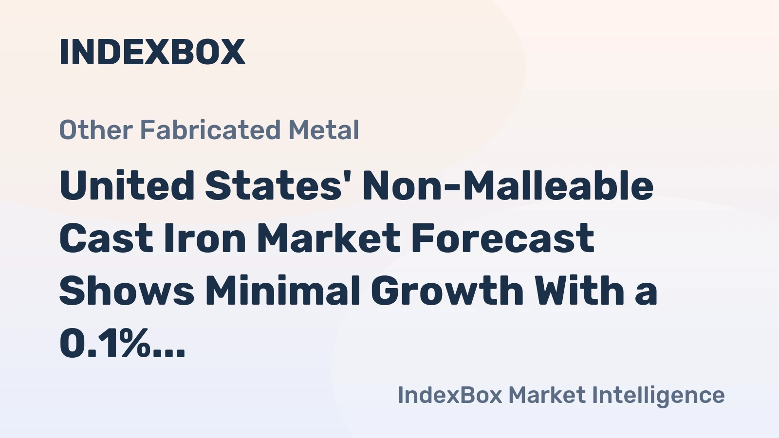 United States' Non-Malleable Cast Iron Market Forecast Shows Minimal Growth With a 0.1% CAGR