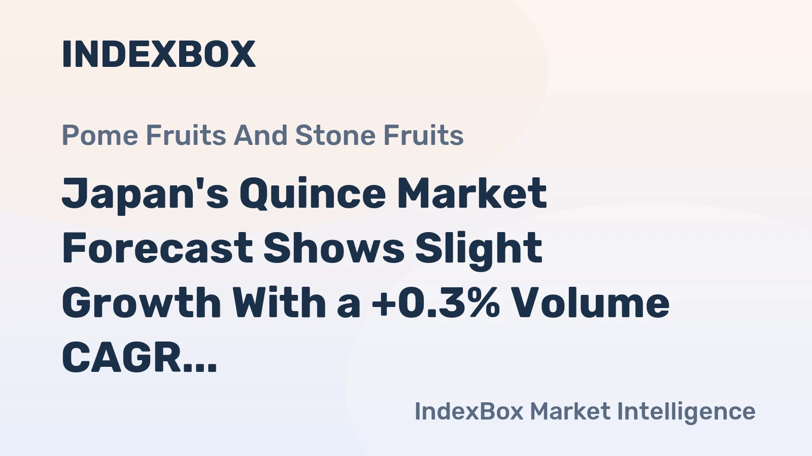 Japan's Quince Market Forecast Shows Slight Growth With a +0.3% Volume CAGR Through 2035