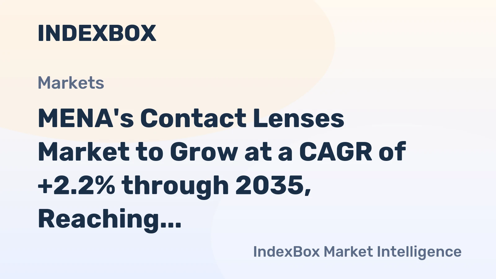 MENA's Contact Lenses Market to Grow at a CAGR of +2.2% through 2035, Reaching $1.1B in Value