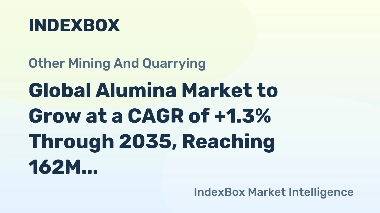 Global Alumina Market to Grow at a CAGR of +1.3% Through 2035, Reaching 162M Tons