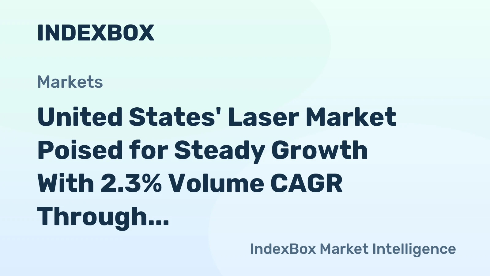 United States' Laser Market Poised for Steady Growth With 2.3% Volume CAGR Through 2035