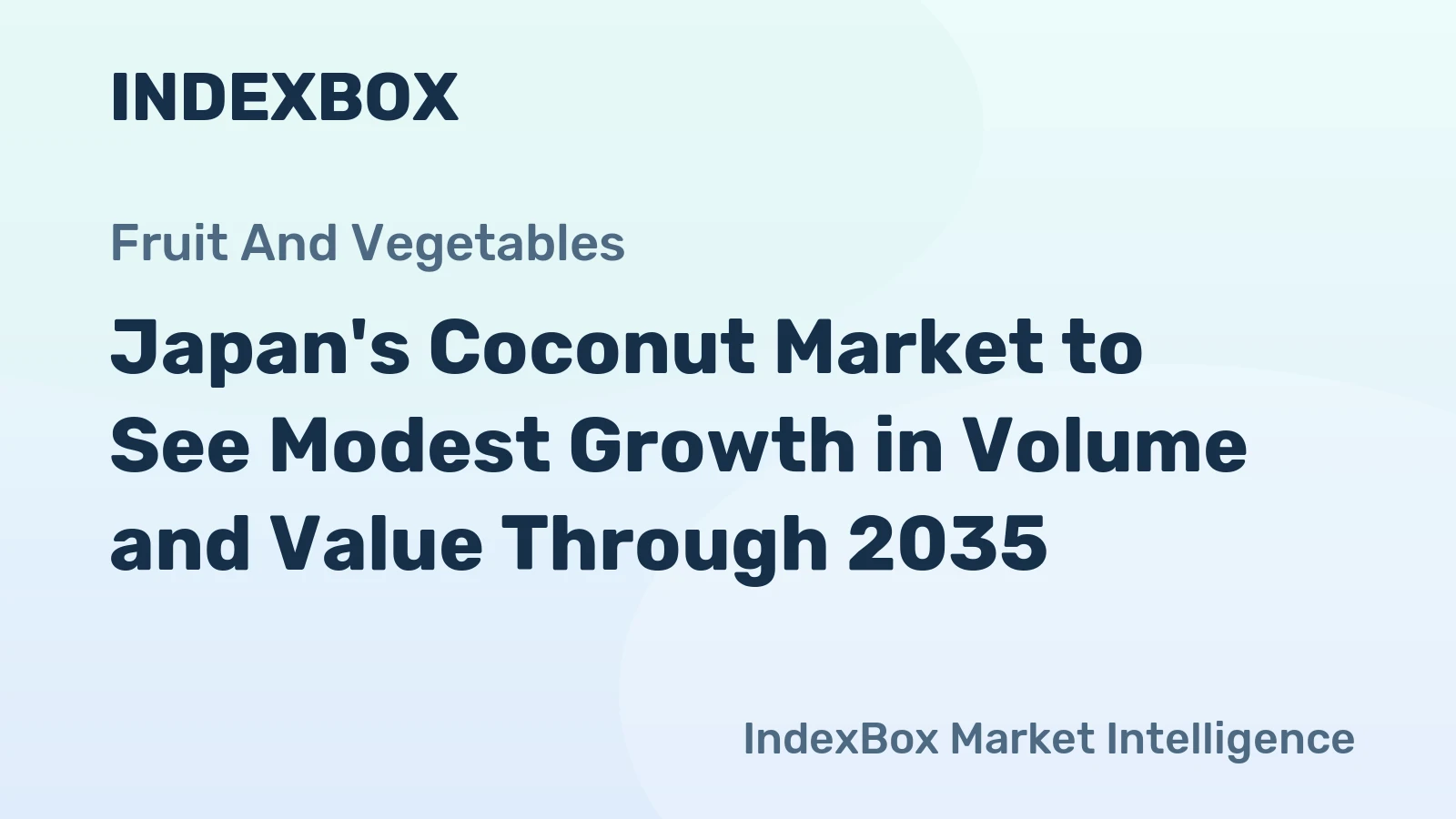 Japan's Coconut Market to See Modest Growth in Volume and Value Through 2035