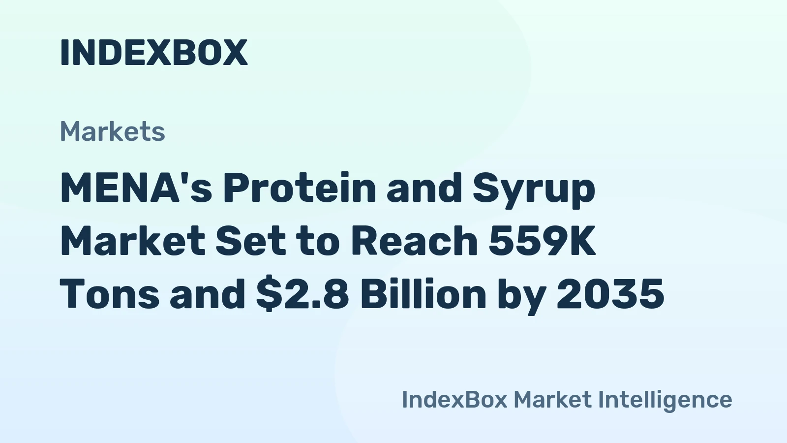 MENA's Protein and Syrup Market Set to Reach 559K Tons and $2.8 Billion by 2035