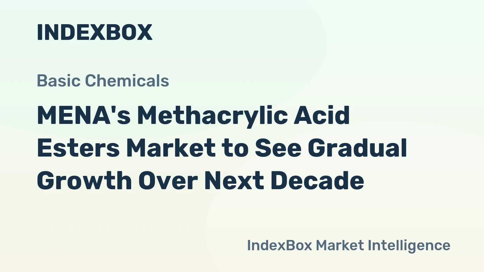 MENA's Methacrylic Acid Esters Market to See Gradual Growth Over Next Decade