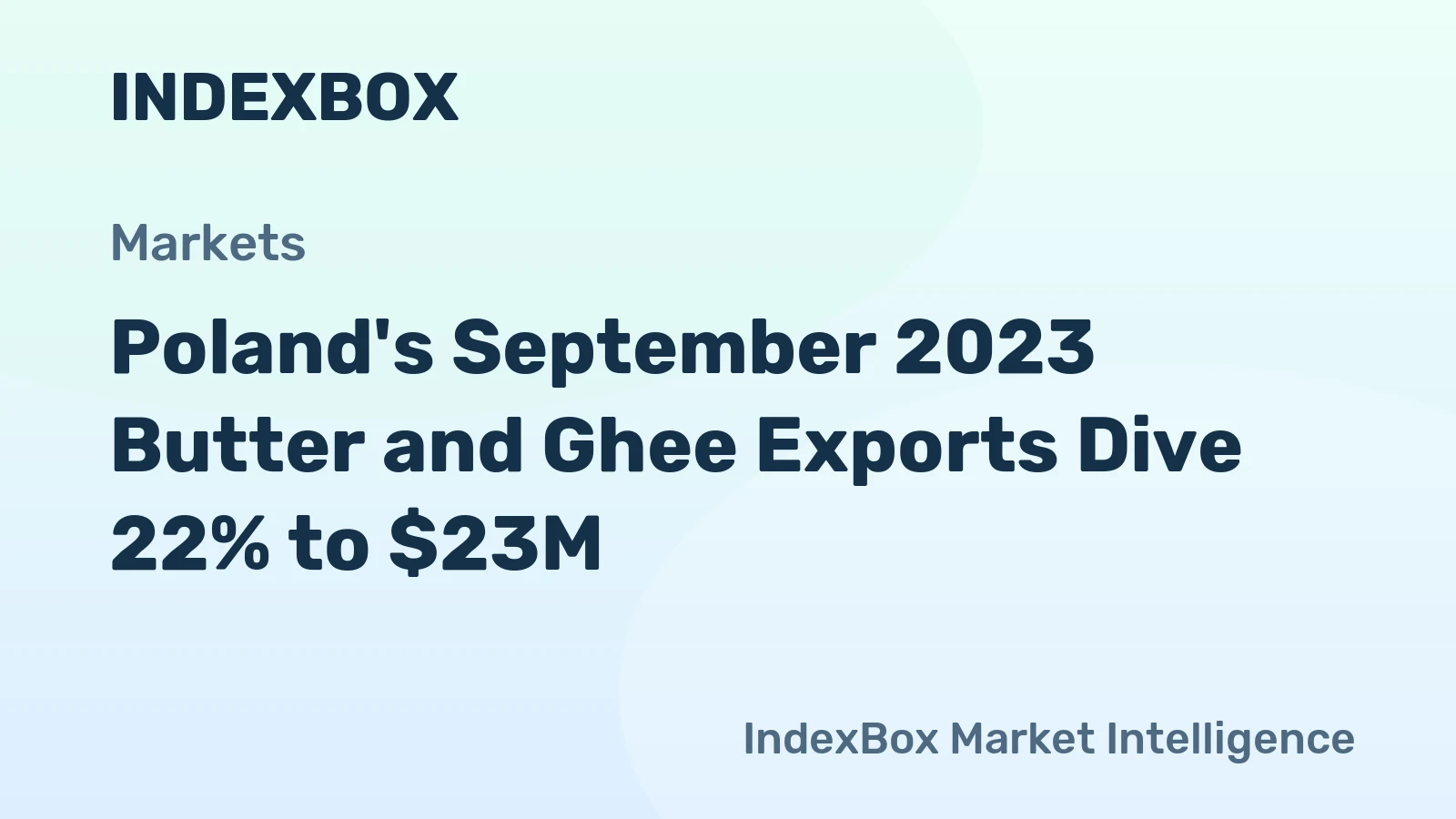 Poland's September 2023 Butter and Ghee Exports Dive 22% to $23M