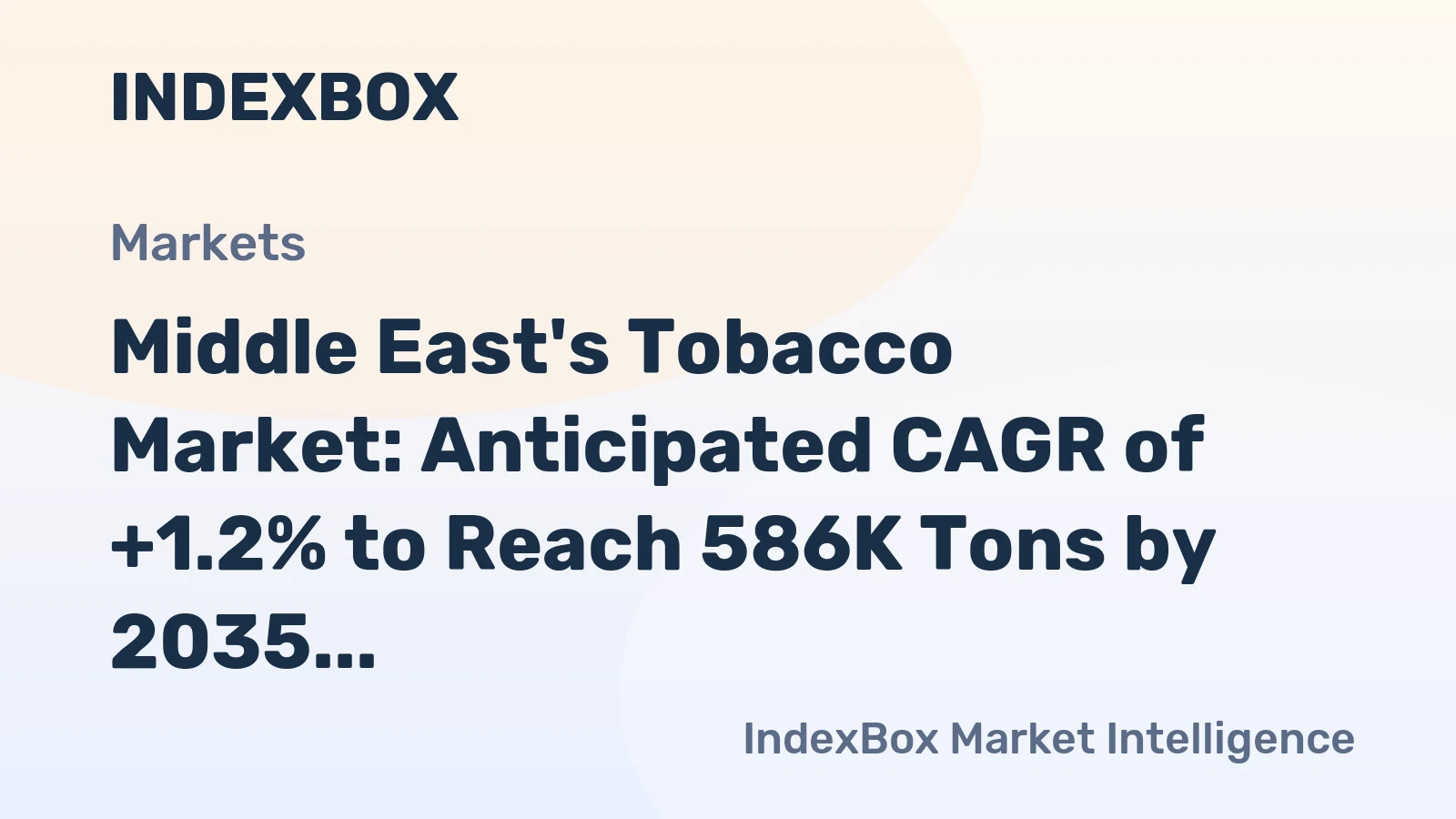 Middle East's Tobacco Market: Anticipated CAGR of +1.2% to Reach 586K Tons by 2035